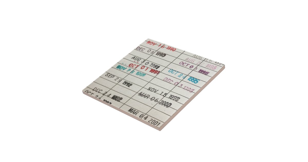 Vintage Library Due Date Cards Tile | Zazzle Vintage Library Due Date Cards Tile | Zazzle