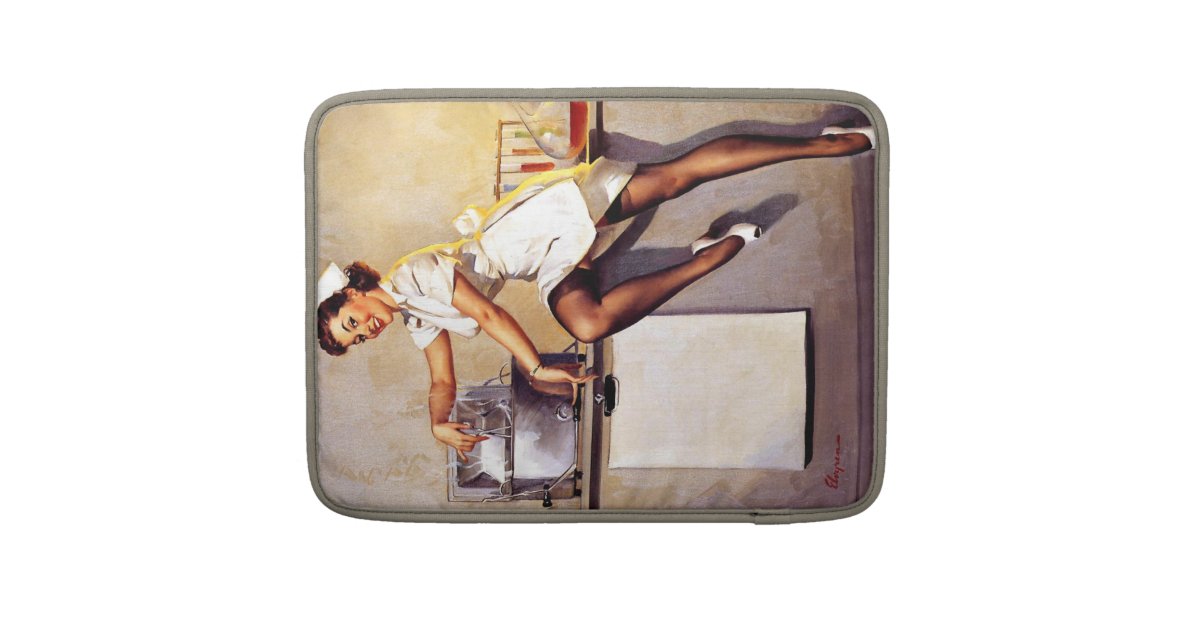 Vintage Retro Gil Elvgren Nurse Pin Up Girl Sleeves For Macbooks Zazzle