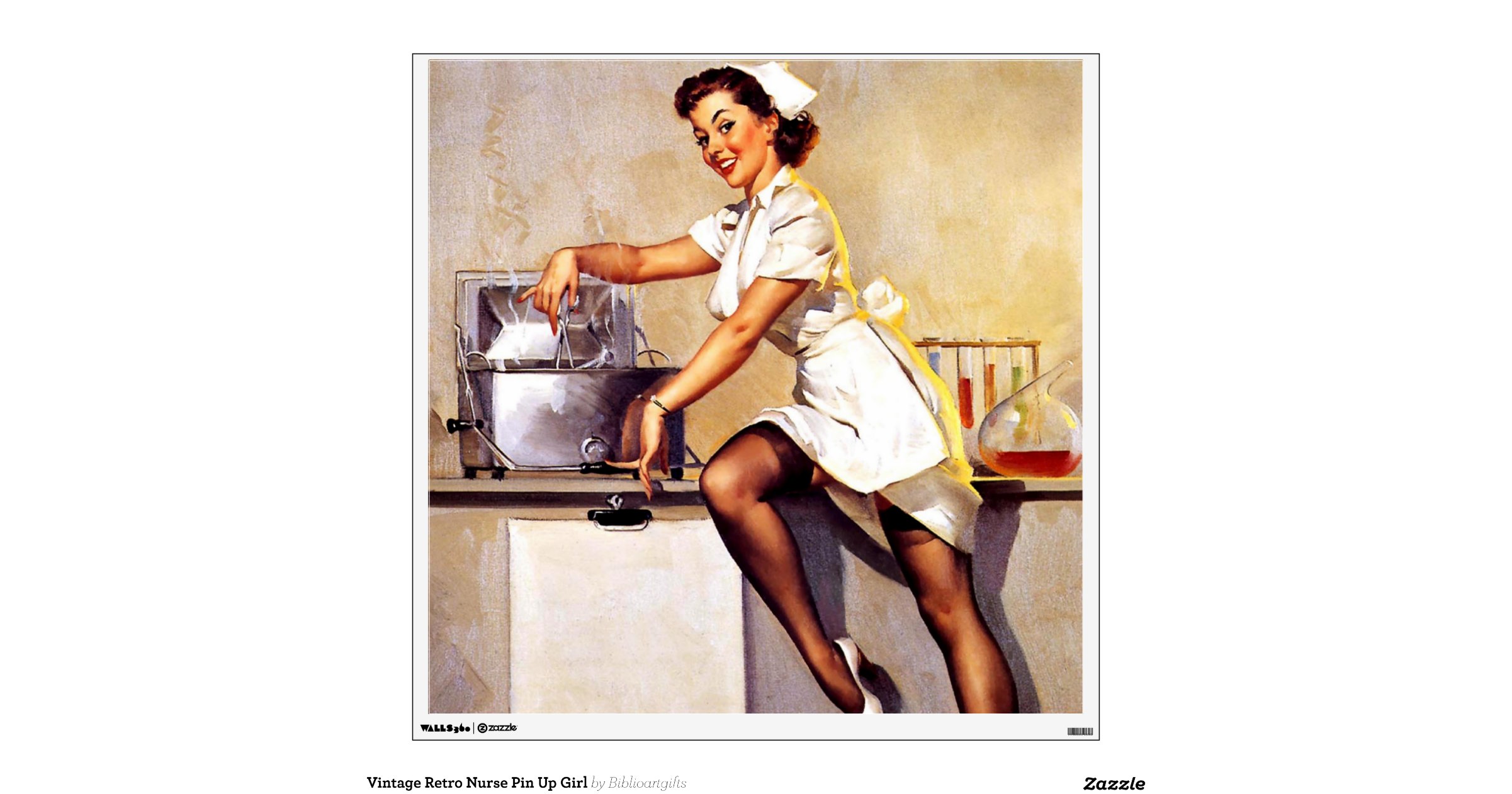 Vintage Retro Gil Elvgren Nurse Pin Up Girl Wall Graphics Zazzle