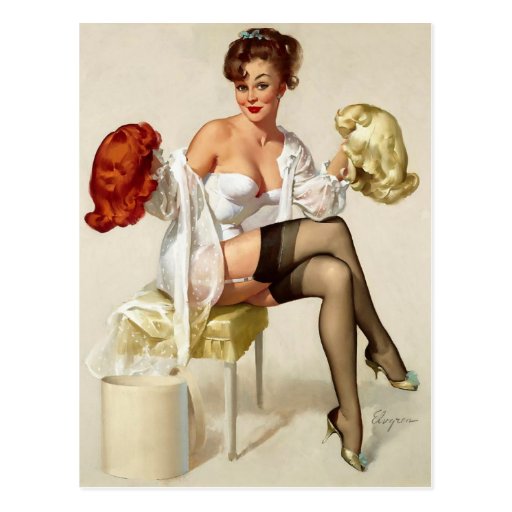 Vintage Retro Gil Elvgren Pin Up Girl Postcards Zazzle