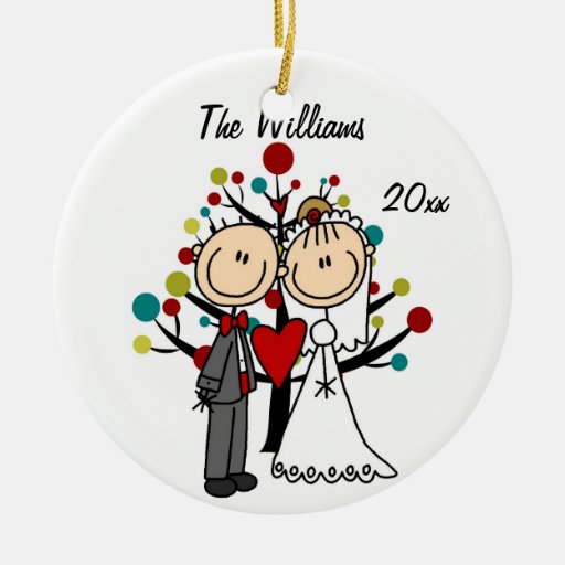 Wedding Couple 1st Christmas Personalized Ornament Zazzle