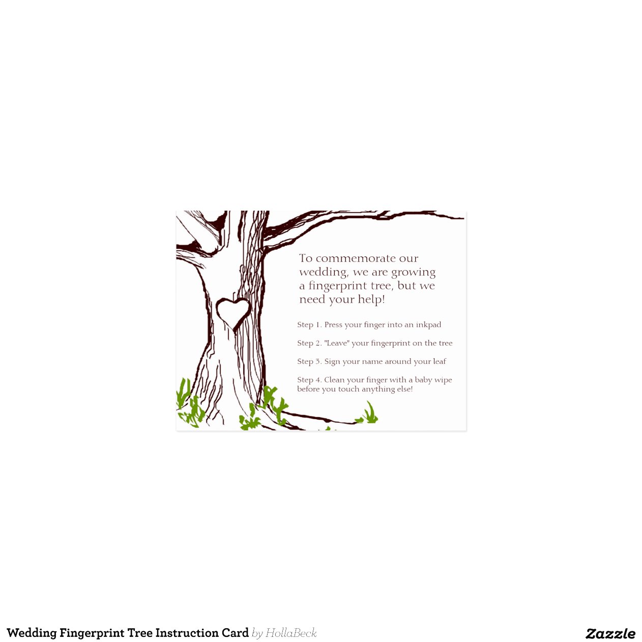 Wedding Fingerprint Tree Instruction Card Postcard Zazzle Wedding Fingerprint Tree Instruction Card Postcard Zazzle