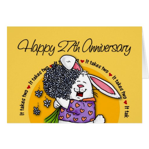 Wedding Happy 27th Anniversary Greeting Card Zazzle