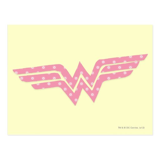 Wonder Woman Colorful Pink Floral Logo Postcard Zazzle