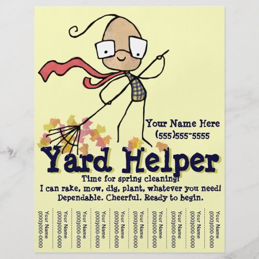 Yard Lawn Cleaning Work Promotional Flyer Zazzle