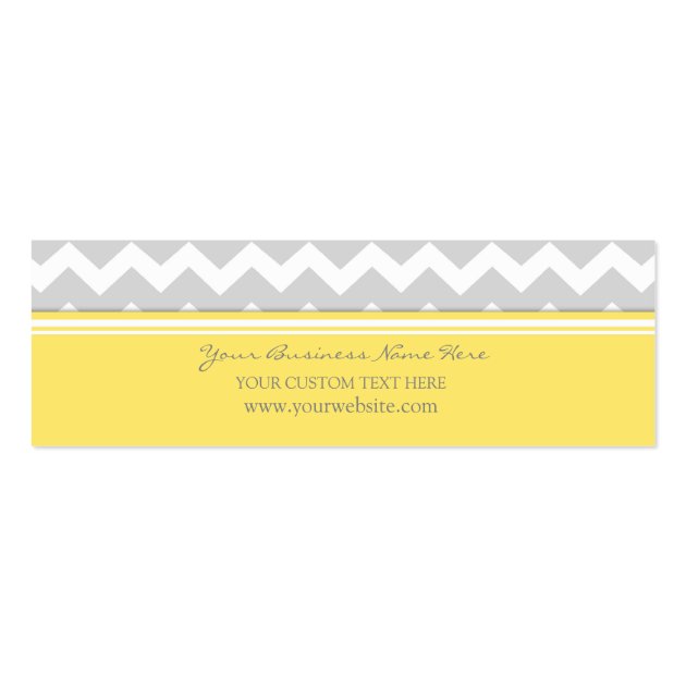 Yellow Gray Chevron Retro Business Cards