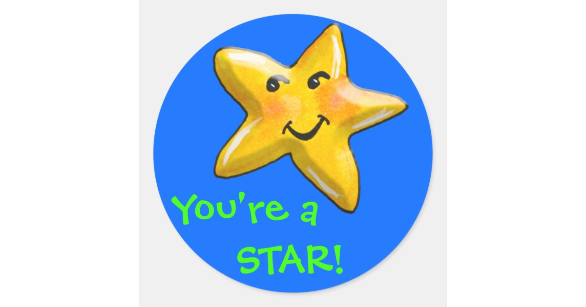 You're A Star Achievement Award Classic Round Sticker | Zazzle