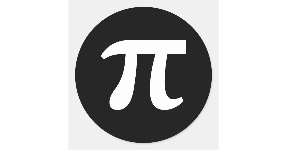 π Pi White Writing Classic Round Sticker | Zazzle