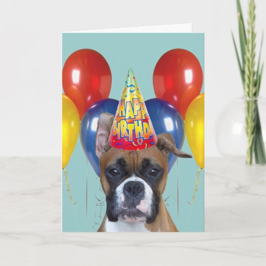 С днём рождения Happy Birthday Boxer Greeting Card | Zazzle.com