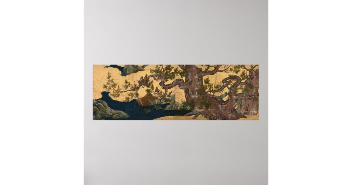檜 図 Cypress Tree Kano Eitoku Poster | Zazzle
