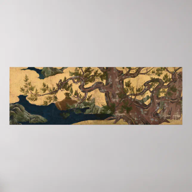 檜 図 Cypress Tree Kano Eitoku Poster | Zazzle