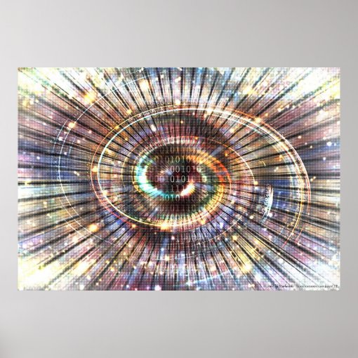 0100101010010101 (part 2) | Code Binary Cyberspace Poster | Zazzle