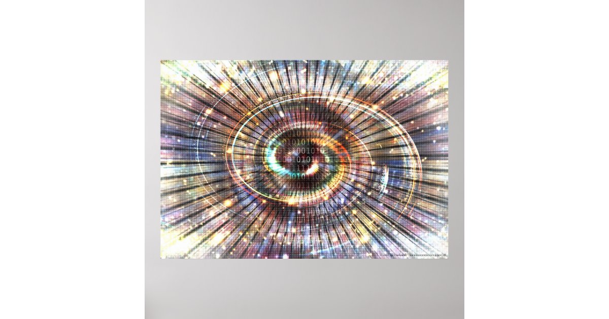 0100101010010101 (part 2) | Code Binary Cyberspace Poster | Zazzle