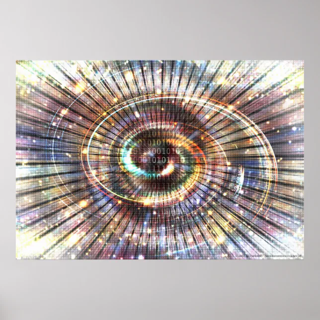 0100101010010101 (part 2) | Code Binary Cyberspace Poster | Zazzle