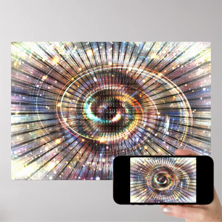 0100101010010101 (part 2) | Code Binary Cyberspace Poster | Zazzle