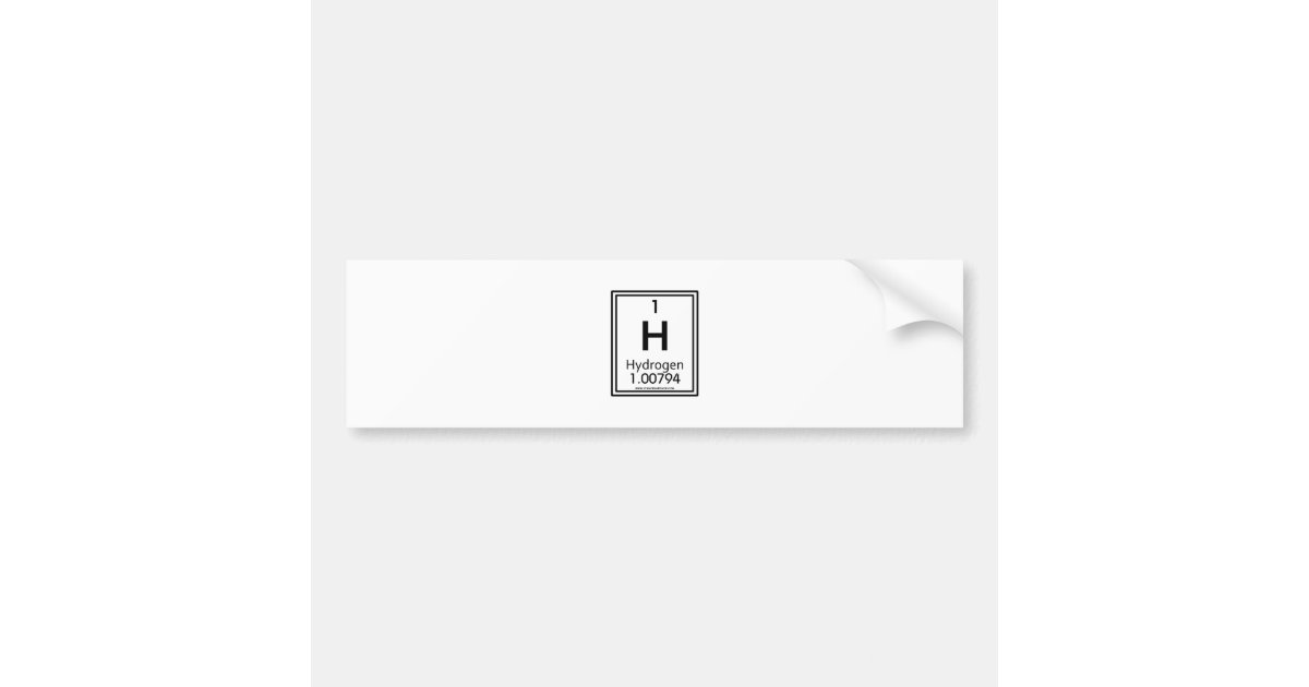 01 Hydrogen Bumper Sticker | Zazzle