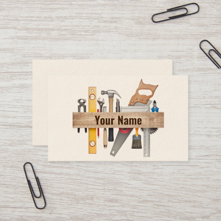 02-2021 Customizable handyman carpenter tools Business Card | Zazzle