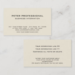 05 Modern Professional Business Card ivory cream | Zazzle