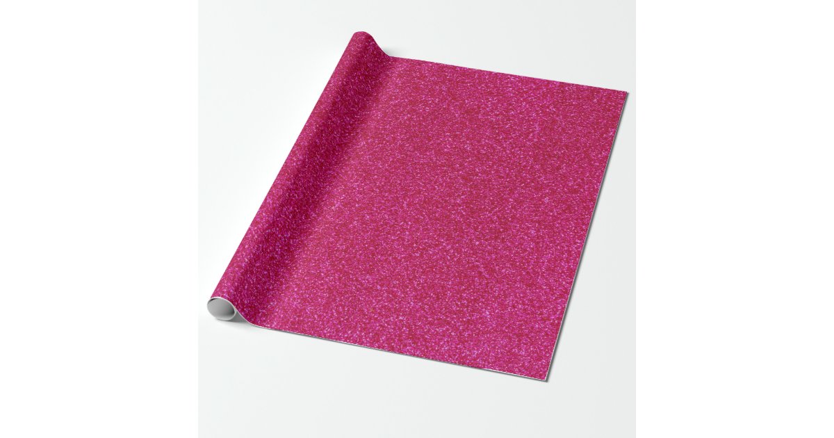 07 Hot Pink Glitter Print Wrapping Paper | Zazzle
