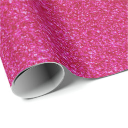 07 Hot Pink Glitter Print Wrapping Paper | Zazzle