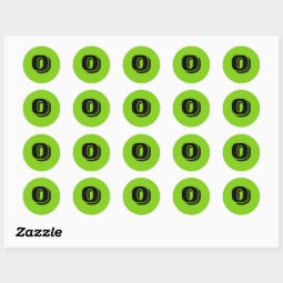 0 Small Round Green Number Stickers by Janz | Zazzle