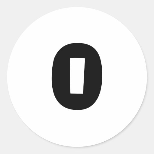 0 Small Round White Number Stickers by Janz | Zazzle