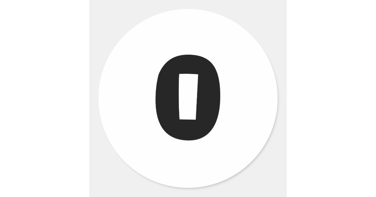0 Small Round White Number Stickers by Janz | Zazzle