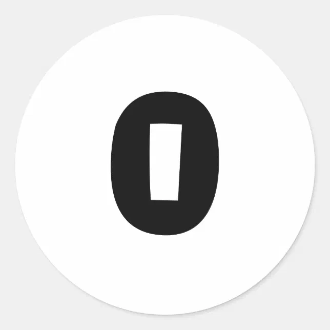 0 Small Round White Number Stickers by Janz | Zazzle