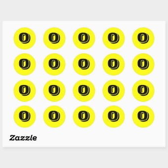 0 Small Round Yellow Number Stickers by Janz | Zazzle