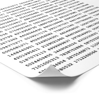 1000 First Digits Pi Number | Mathematical symbol Poster | Zazzle