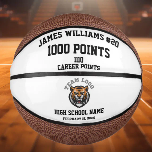 1000 Points Milestone Customized Commemorative Mini Basketball | Zazzle