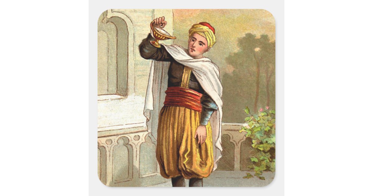 1001 Arabian Nights: Aladdin Square Sticker | Zazzle
