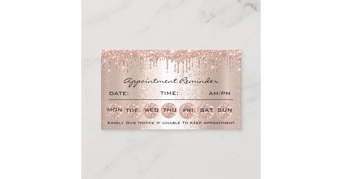 100 Appointment Reminder Cards Makeup Lashes Rose | Zazzle