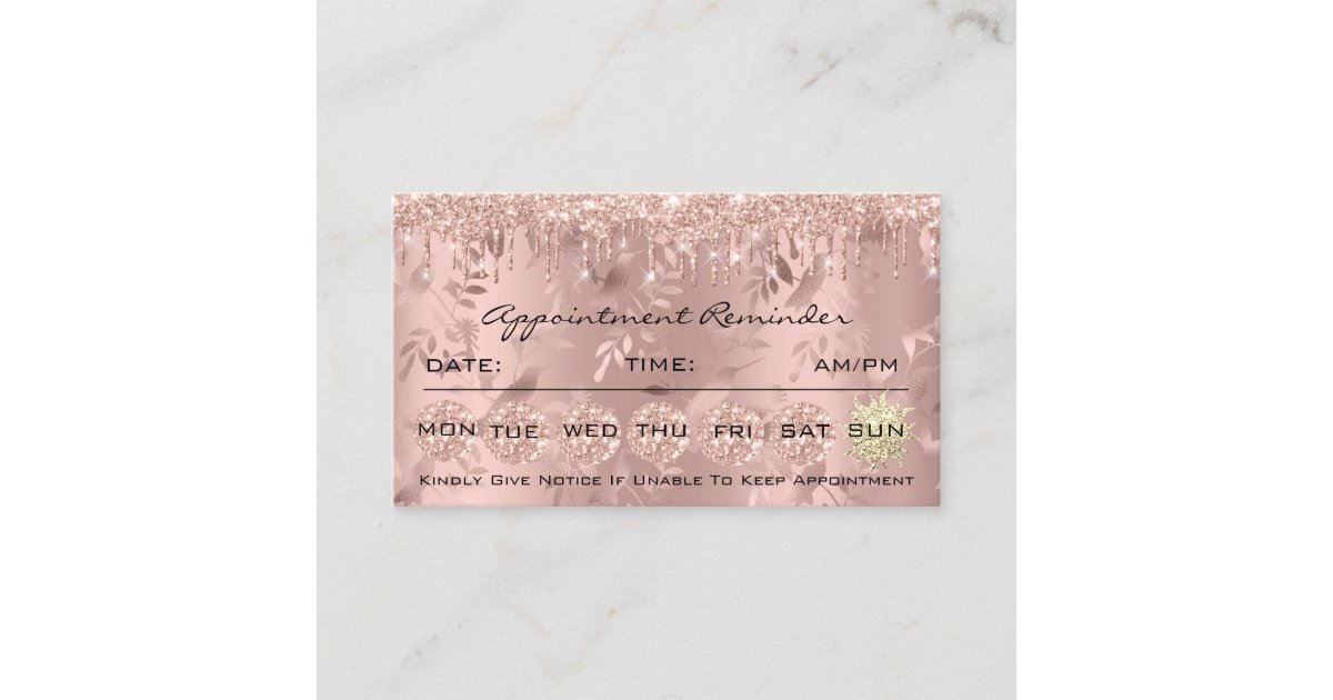 100 Appointment Reminder Floral Makeup Lash Hair Business Card | Zazzle