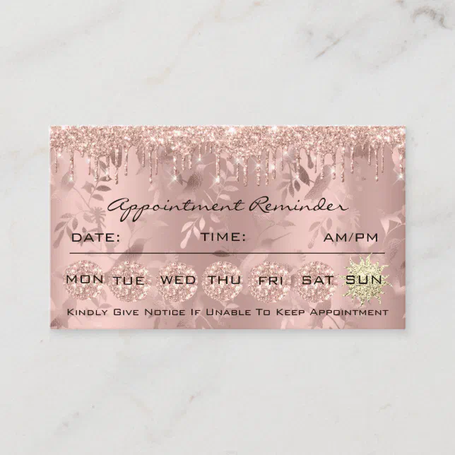 100 Appointment Reminder Floral Makeup Lash Hair Business Card | Zazzle