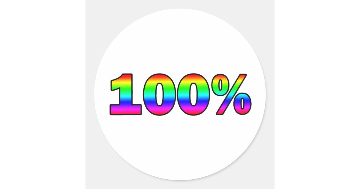 100% CLASSIC ROUND STICKER | Zazzle