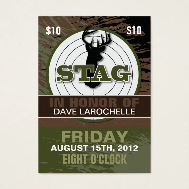100 Customizable Bachelor / Stag Tickets | Zazzle