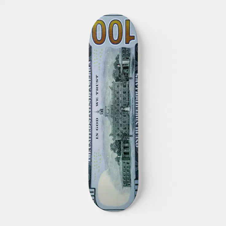 100 Dollar Bill Skateboard Pro | Zazzle