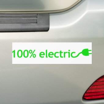 100% Electric Vehicle Bumper Sticker For Your Car | Zazzle