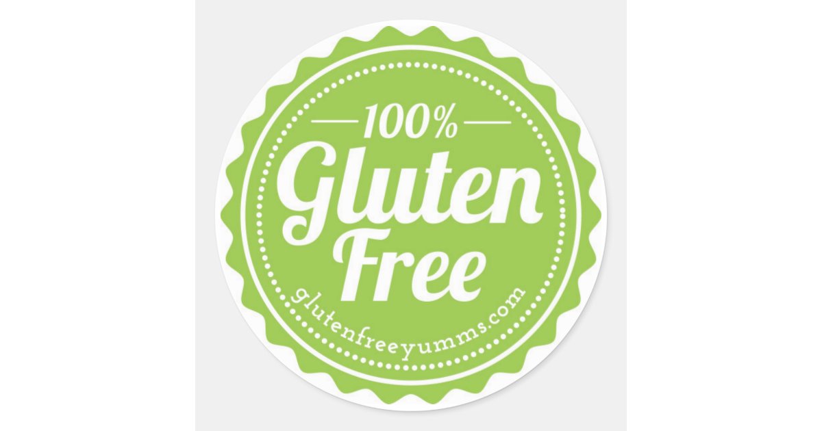 100% Gluten Free Stickers — Green | Zazzle
