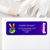 100% Groovy Rainbow Hand Peace Sign Label | Zazzle