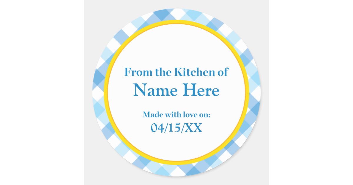 100% Homemade Food Label - Blue | Zazzle