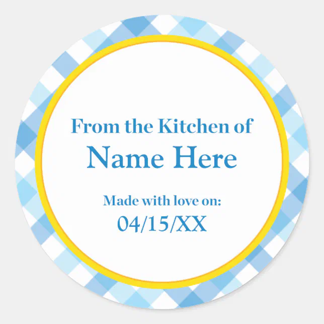 100% Homemade Food Label - Blue | Zazzle