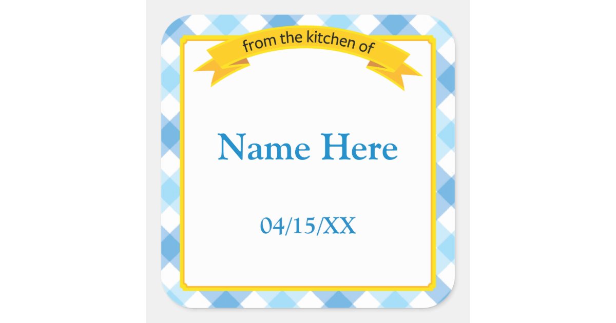 100% Homemade Food label - Blue | Zazzle