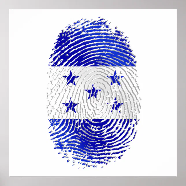 100% Honduran flag of Honduras DNA fingerprint Poster | Zazzle
