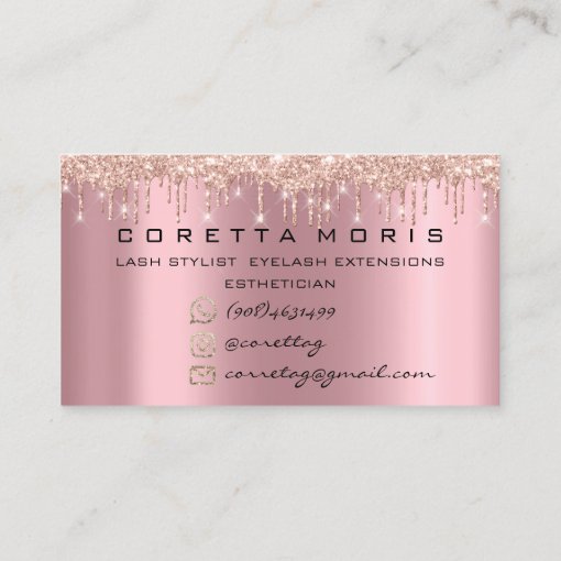 100 Lashes Appointment Reminder Rose Pink Drip Business Card | Zazzle