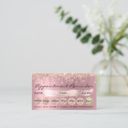 100 Lashes Appointment Reminder Rose Pink Drip Business Card | Zazzle