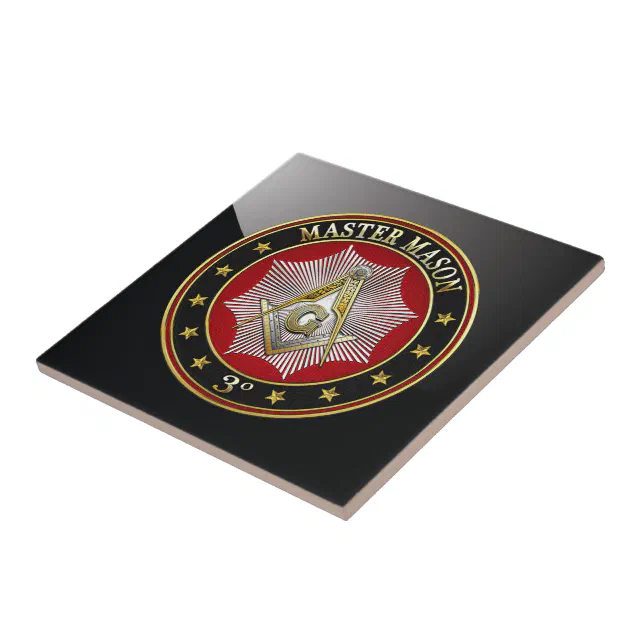 [100] Master Mason - 3rd Degree Square & Compasses Tile | Zazzle
