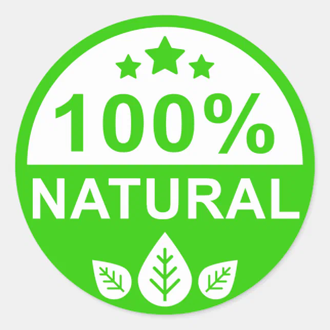 100% Natural Green Farm Produce Classic Round Sticker | Zazzle