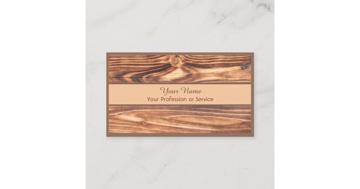 100% natural organic wooden style business card | Zazzle